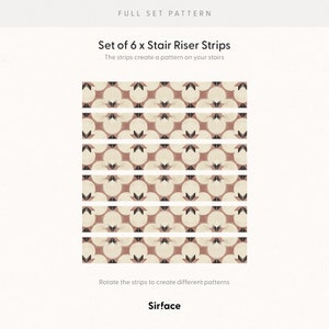 Verona Red Stair Riser Stickers - Pack of 6 Removable Stair Riser Tile ...