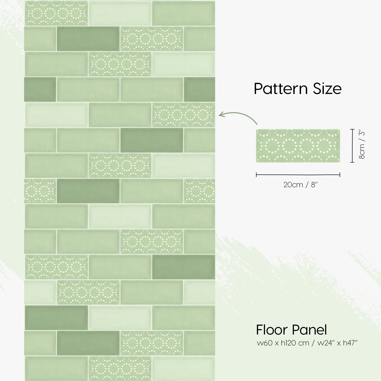 Metro Sage Green Floor Tile Sticker Panel Peel and Stick - Etsy Canada