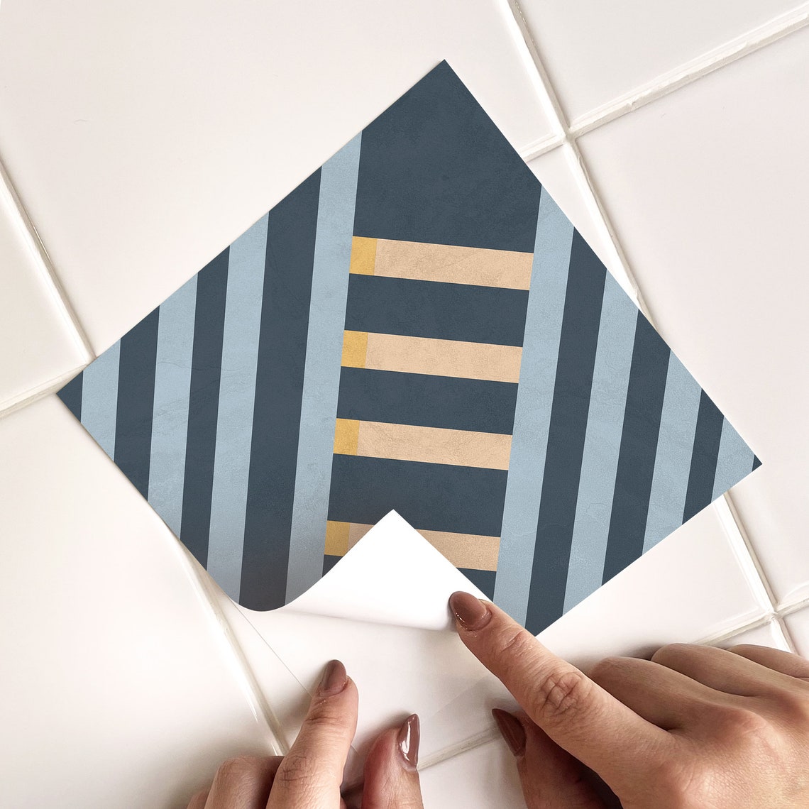 Modern Geometric Tile Decals - Self-adhesive Wall & Floor Tile Stickers ...