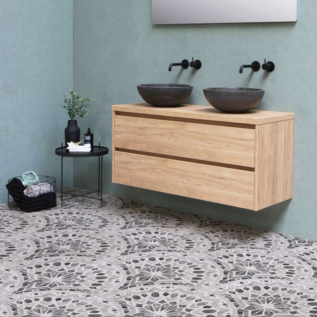 Tangier Graphite Tile Decals - Moroccan Tile Stickers Collection - Self ...