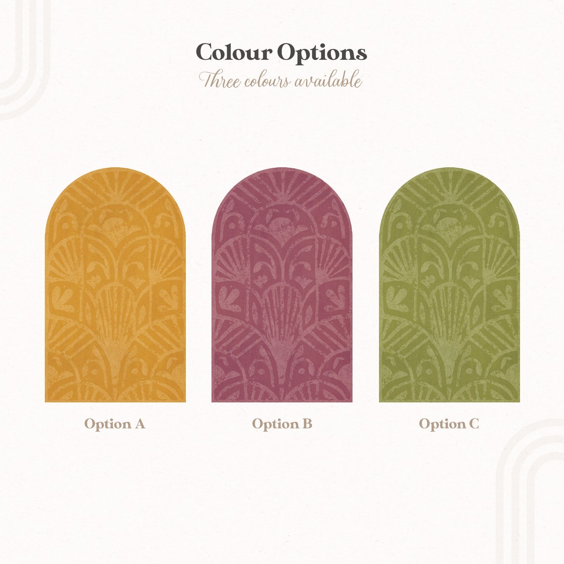 Ethnic Bed Size Arch Sticker Color Block Wall Sticker | Etsy