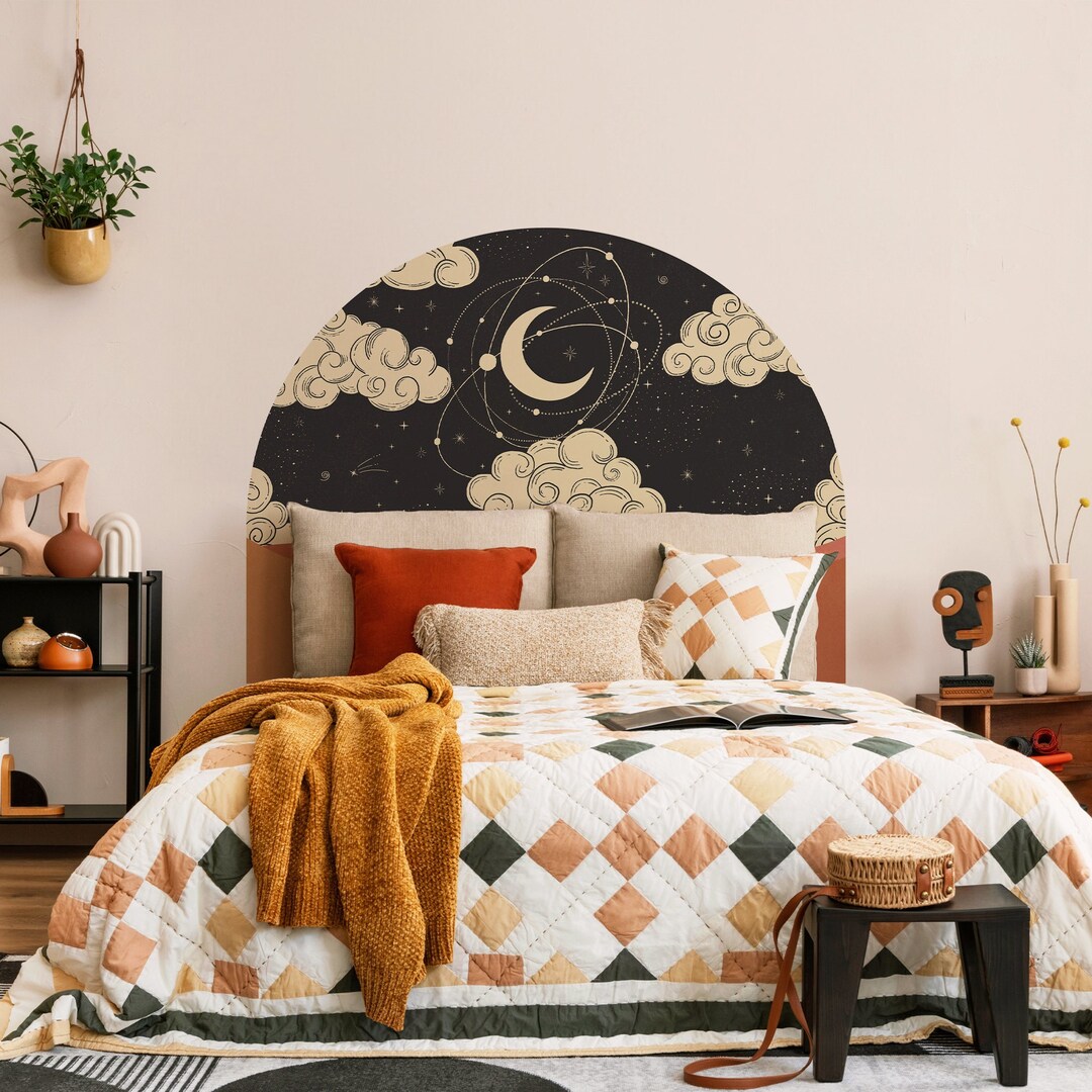 Celestial Headboard Sticker, Bed Arch Sticker, Headboard Wall Decal ...