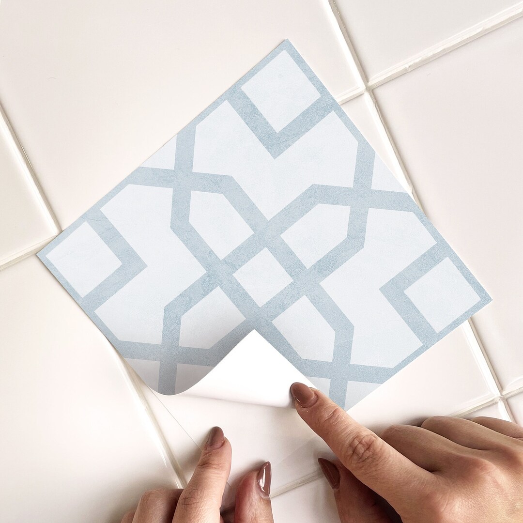 Glacier Blue Tile Decals - Self-adhesive Wall & Floor Tile Stickers ...