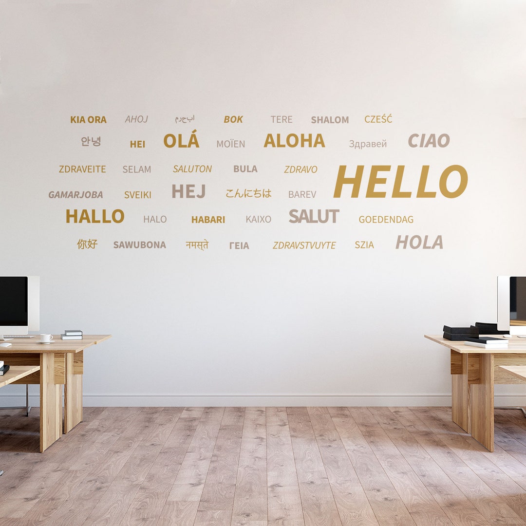 Hello Office Wall Decal, Hello Decal, Office Wall Art, Office Decor ...