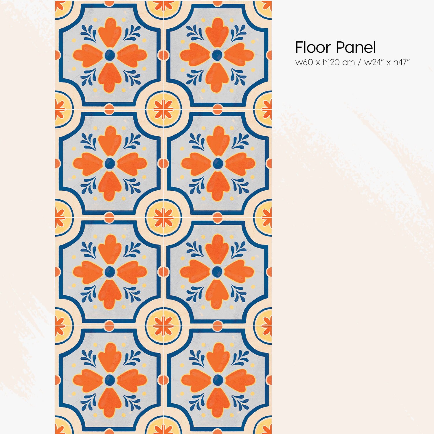 Gardenia Orange Floor Tile Sticker Panel Peel and Stick - Etsy