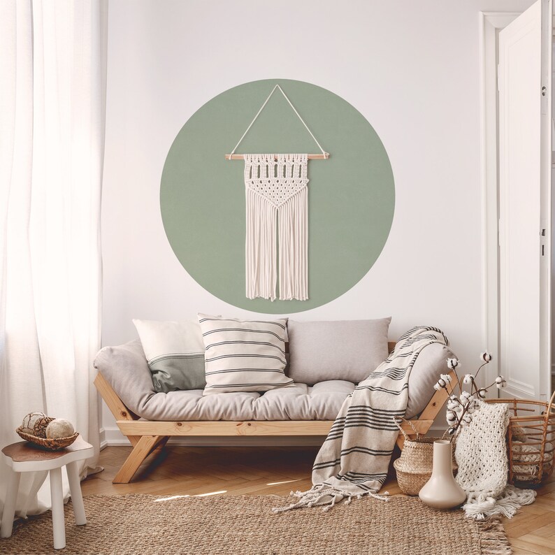 Solid Boho Circle Wall Decal Color Circle Wall Sticker Color - Etsy