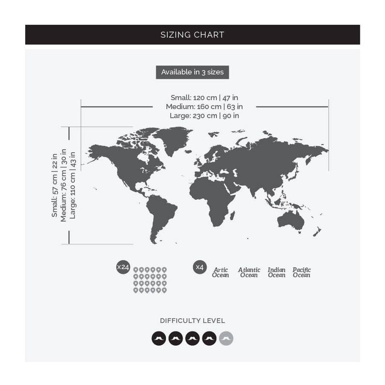 World Map and Pins Wall Decal Travel Map Drop Pin Wall - Etsy UK