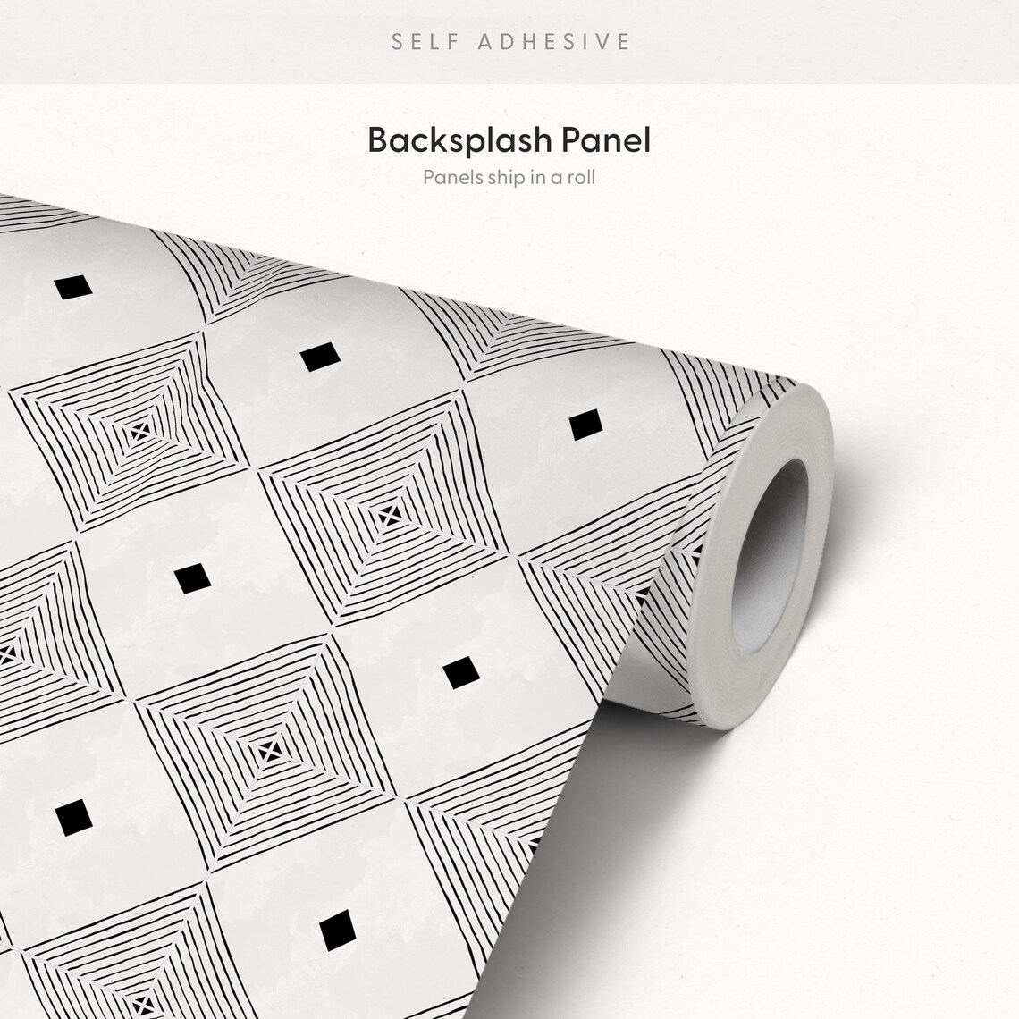 Scandi Black Tiles Backsplash Peel and Stick in Roll - Wall Decor ...