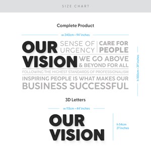 Our Vision 3D Office Decor, Office, Wall, Art, Decor, 3D, PVC ...