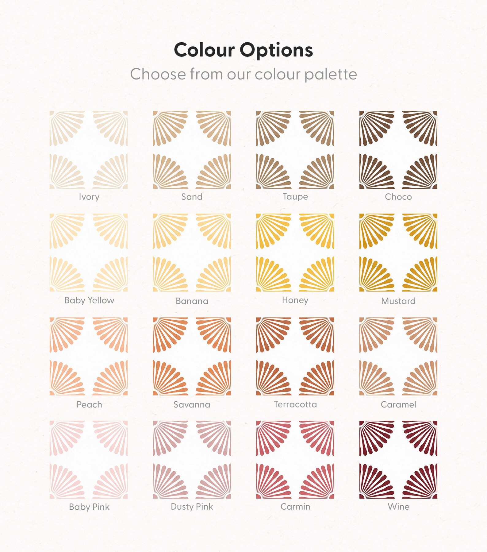 Sunburst Tile Decals: Peel and Stick Vinyl, Kitchen & Bath - 12 Pack - Etsy