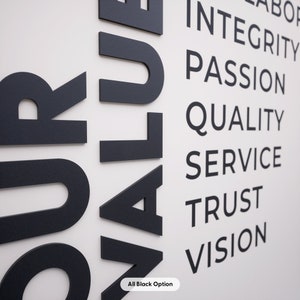 Our Values Customisable 3D Office Decor, 3D, Office Wall Art ...
