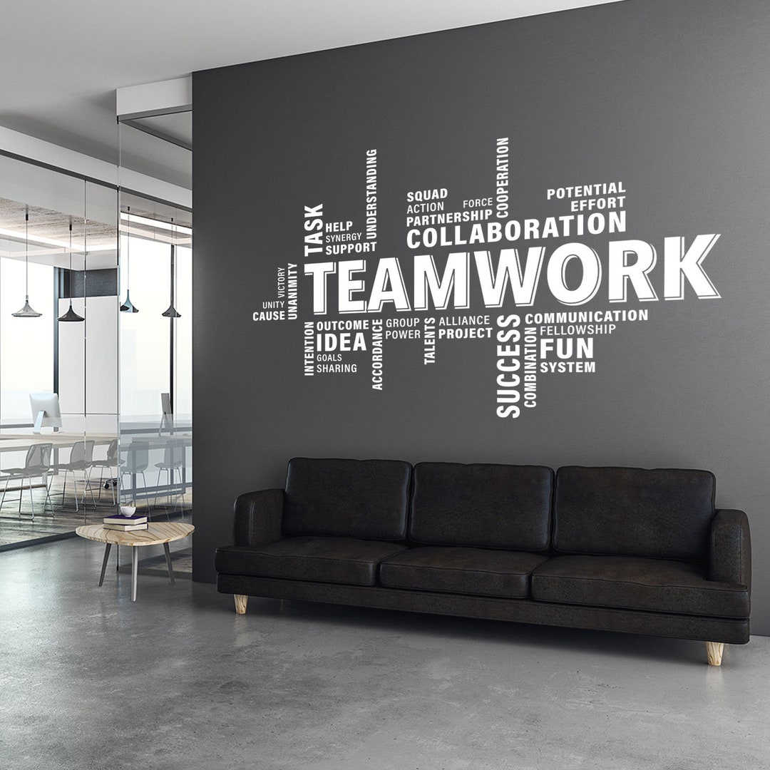 Teamwork Wall Decal, Teamwork Decal, Office Wall Art, Office Decor ...