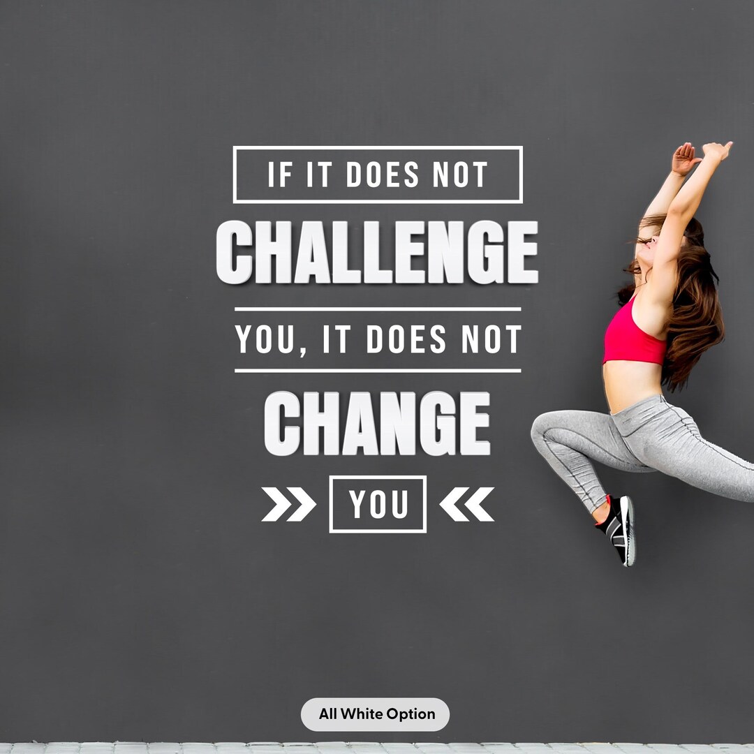 Challenge & Change, 3D Gym Decor, Large Fitness Sign, Gym Wall Art ...