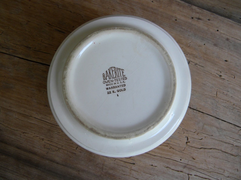 Vintage Bakerite 22 K Gold Oven Tested Mixing Bowl in Orange Tulip ...