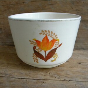 Vintage Bakerite 22 K Gold Oven Tested Mixing Bowl in Orange Tulip ...