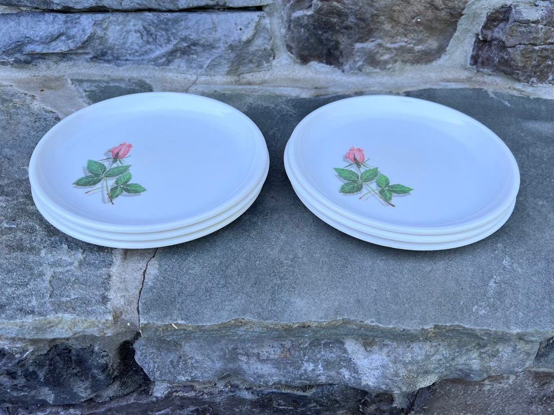 Vintage Harmony House Catalina Melmac Snack Plates / Set of 6 / Rose ...