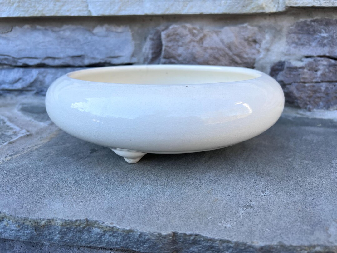 Vintage Japanese Footed Low Planter/vase / Japanese Floral Arrangement ...