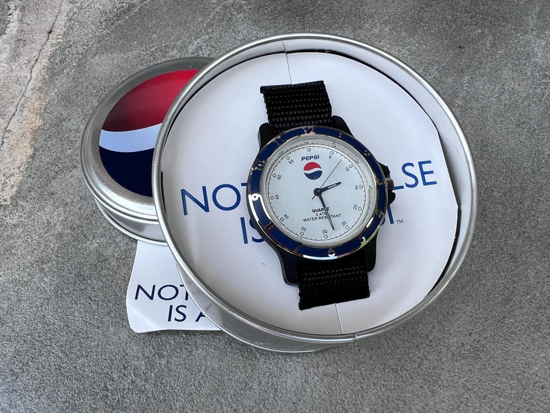 Vintage 80's/90's Pepsi Watch / New in Pepsi Tin / Pepsi Collectible ...