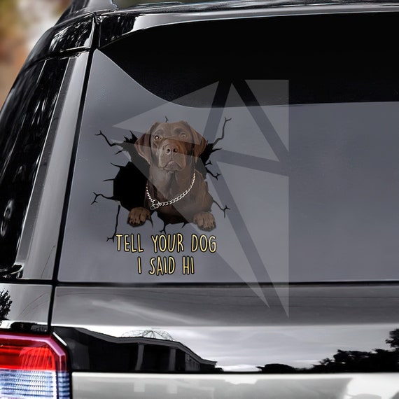 Paper Tell your Dog I said hi Vinyl Window Car Sticker Decal Stickers ...