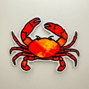 Stained Glass Crab Vinyl Sticker - Etsy