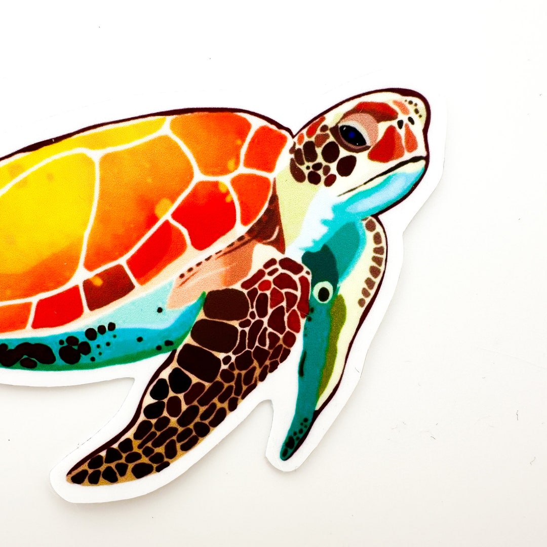 Sea Turtle Vinyl Sticker - Etsy