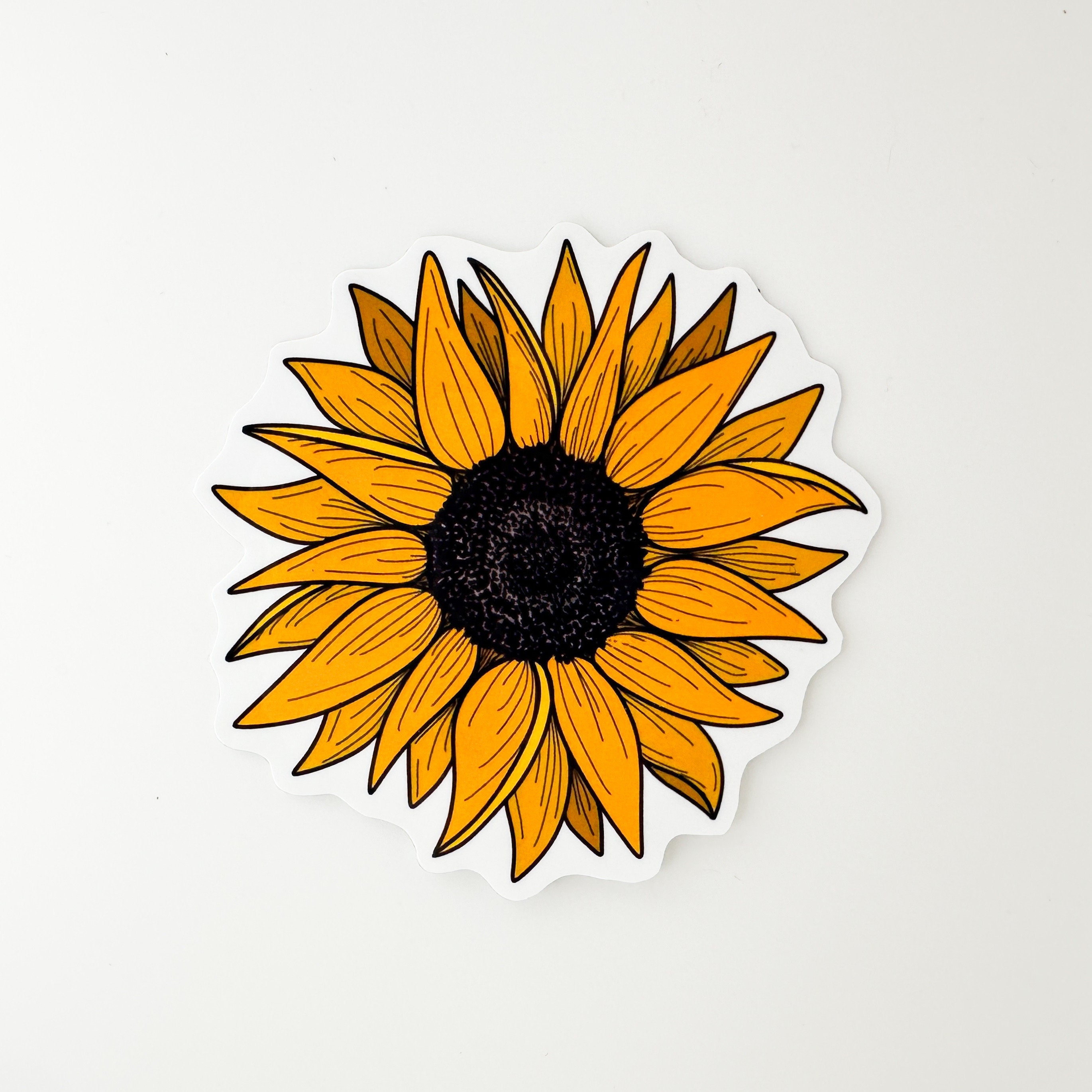 Sunflower Vinyl Sticker - Etsy