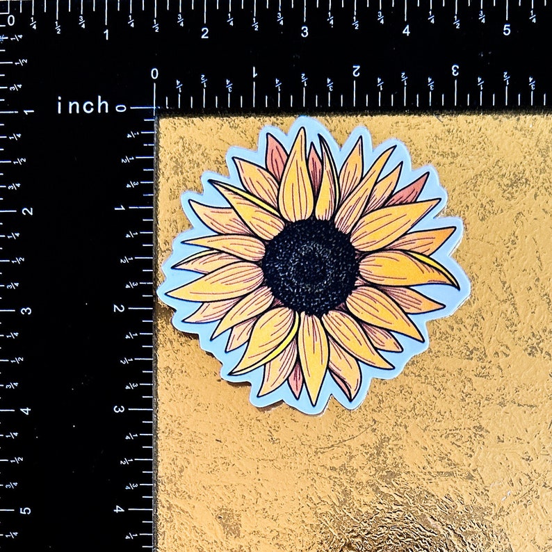 Sunflower Vinyl Sticker - Etsy