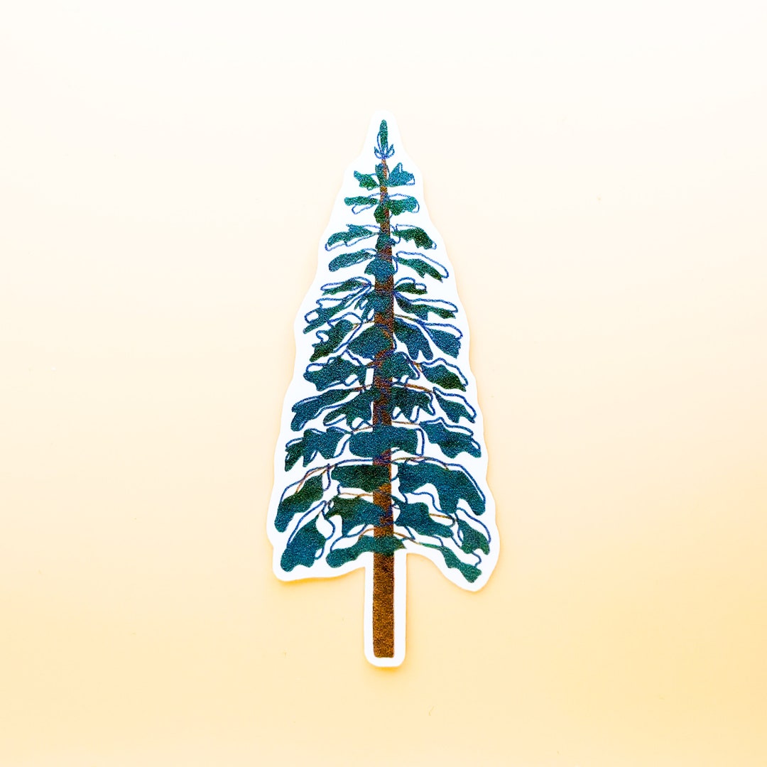 White Pine Tree Vinyl Sticker - Etsy