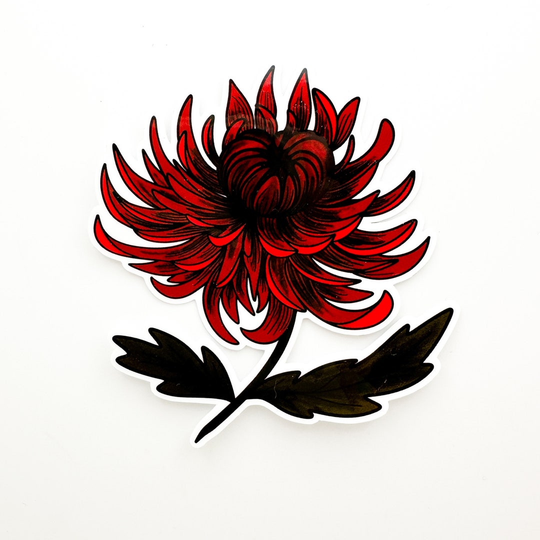 Spider Mum Flower Vinyl Sticker - Etsy