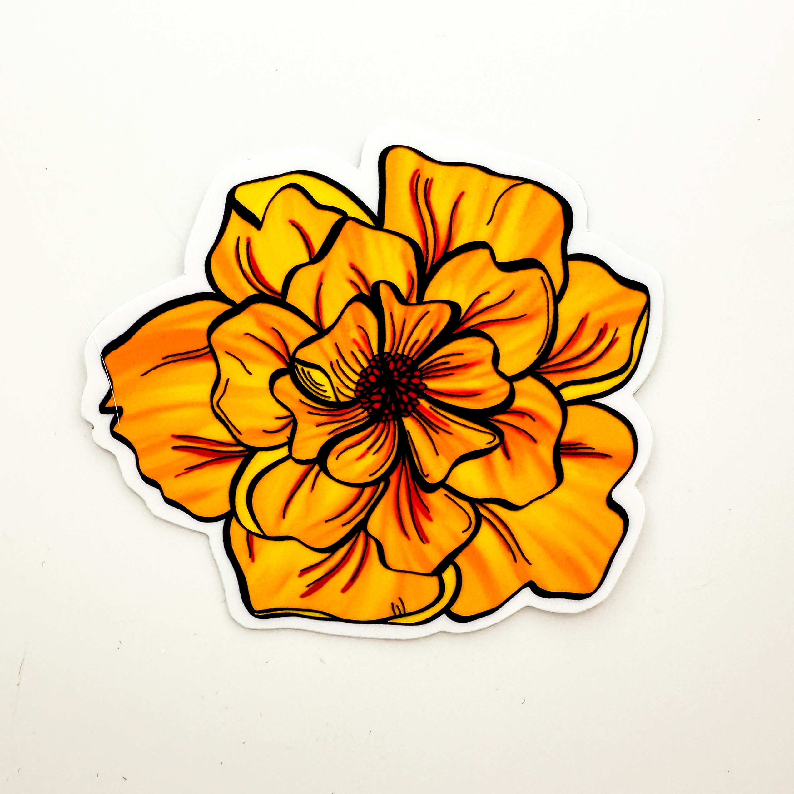 Marigold Flower Vinyl Sticker - Etsy