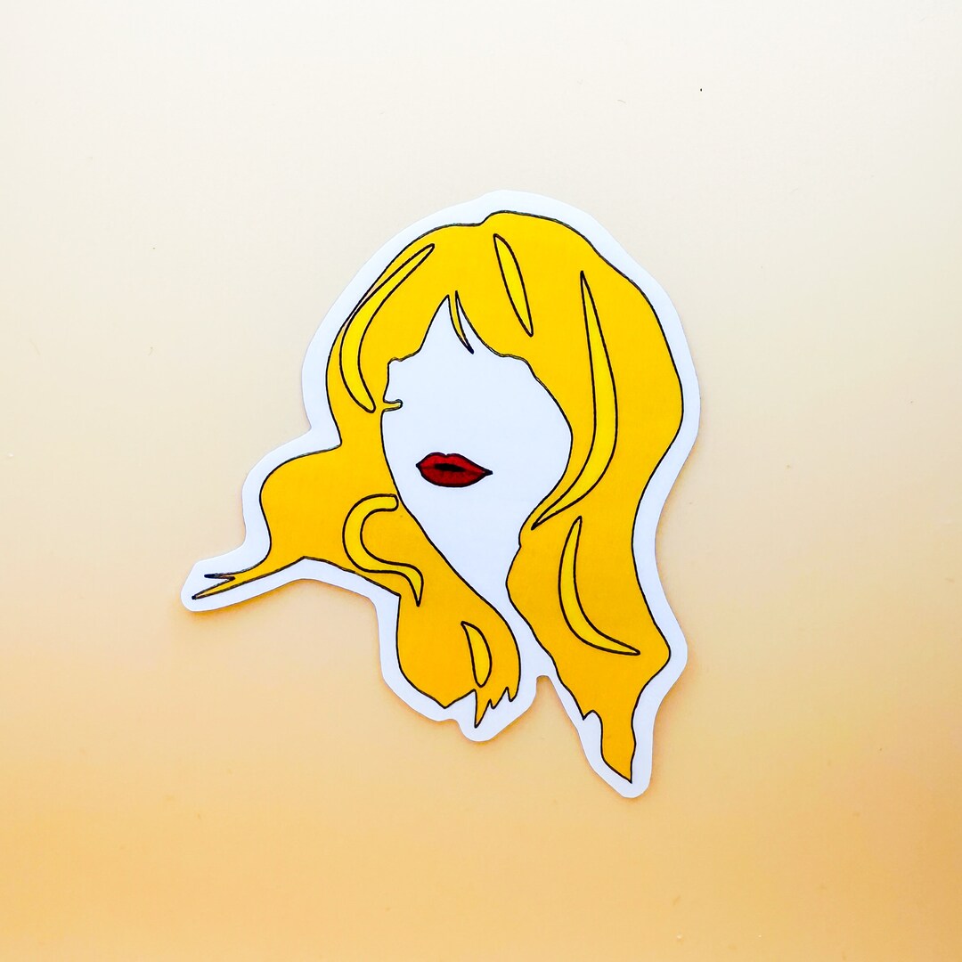 Illustrated Woman Vinyl Sticker - Etsy