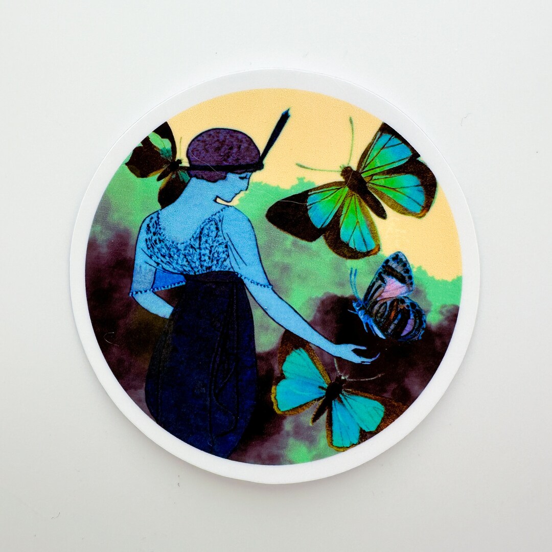 Butterfly Woman Vinyl Sticker - Etsy