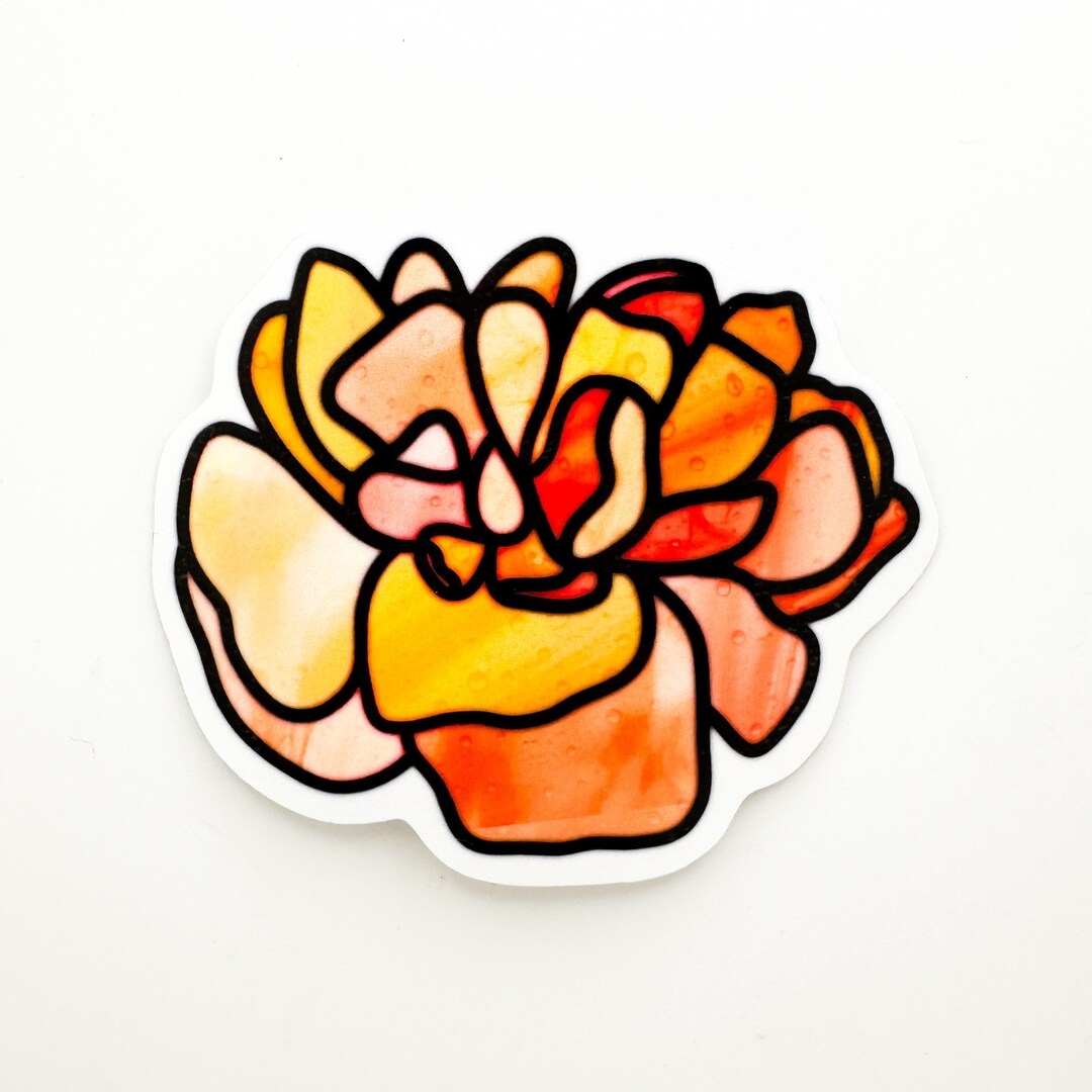 Stained Glass Carnation Vinyl Sticker - Etsy