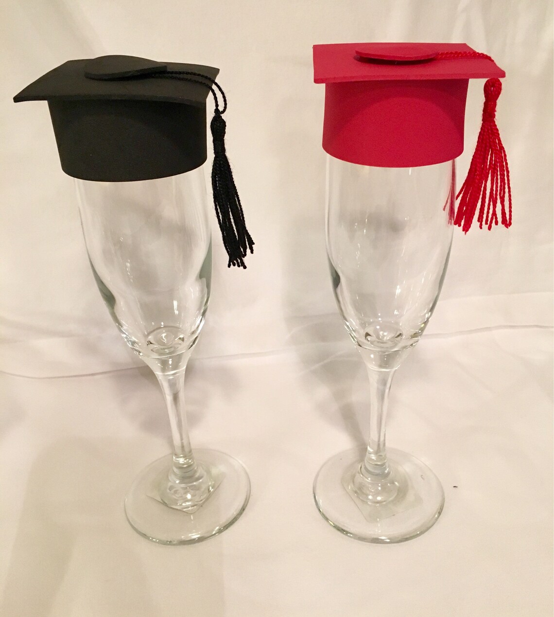 15 Pieces Graduation Cap for Flute Glass.note: Tassels and Flute Glass ...