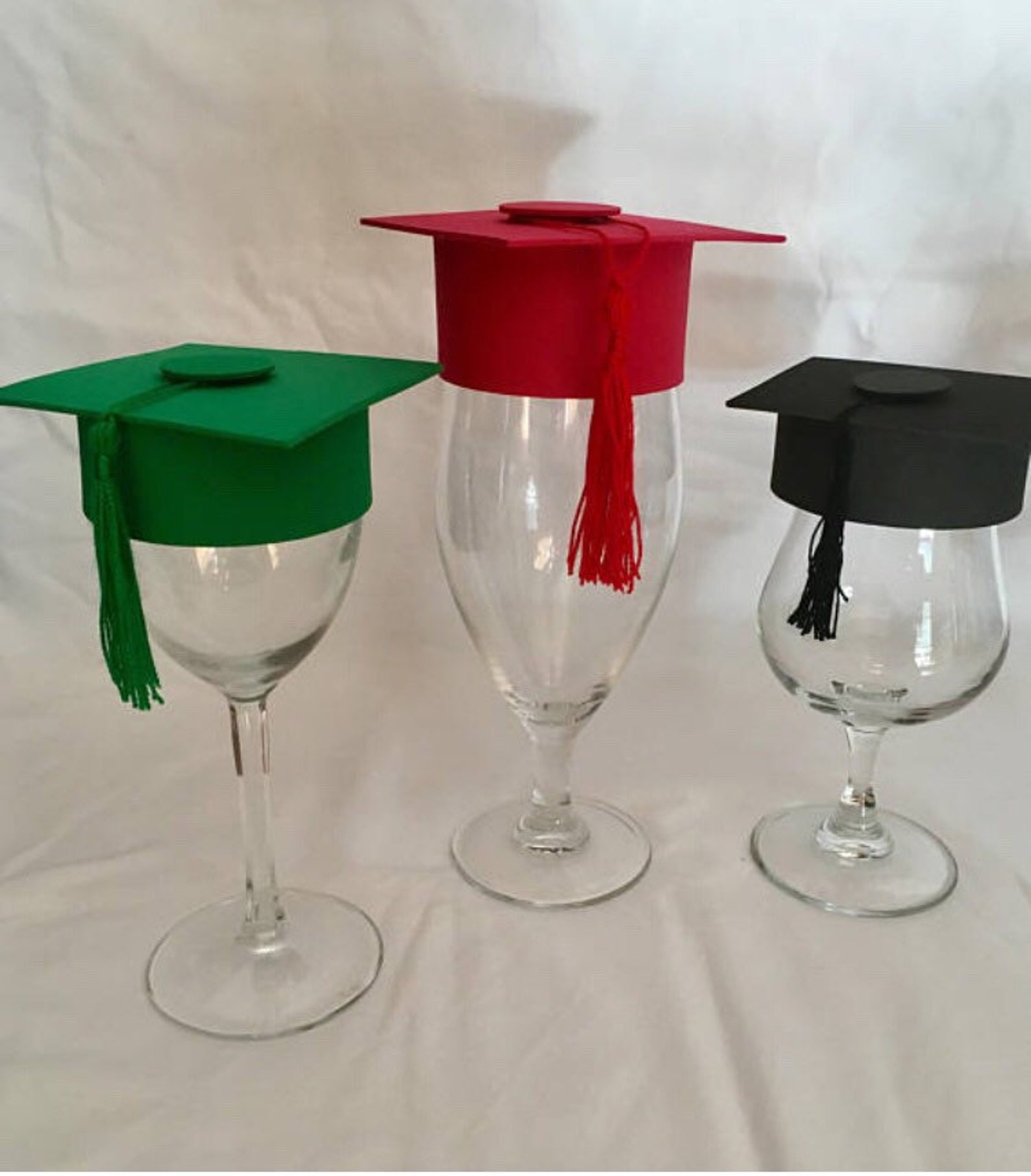 20 Pieces Graduation Cap for Wine Glasses, Great for Graduation Party ...