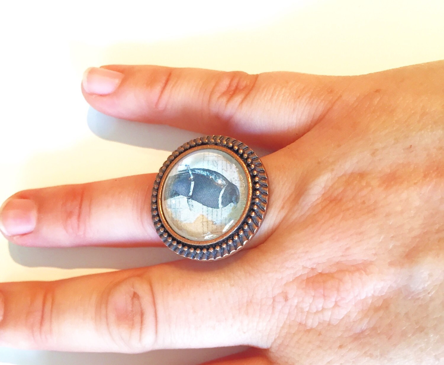 Bird Antique Copper Ring - Etsy
