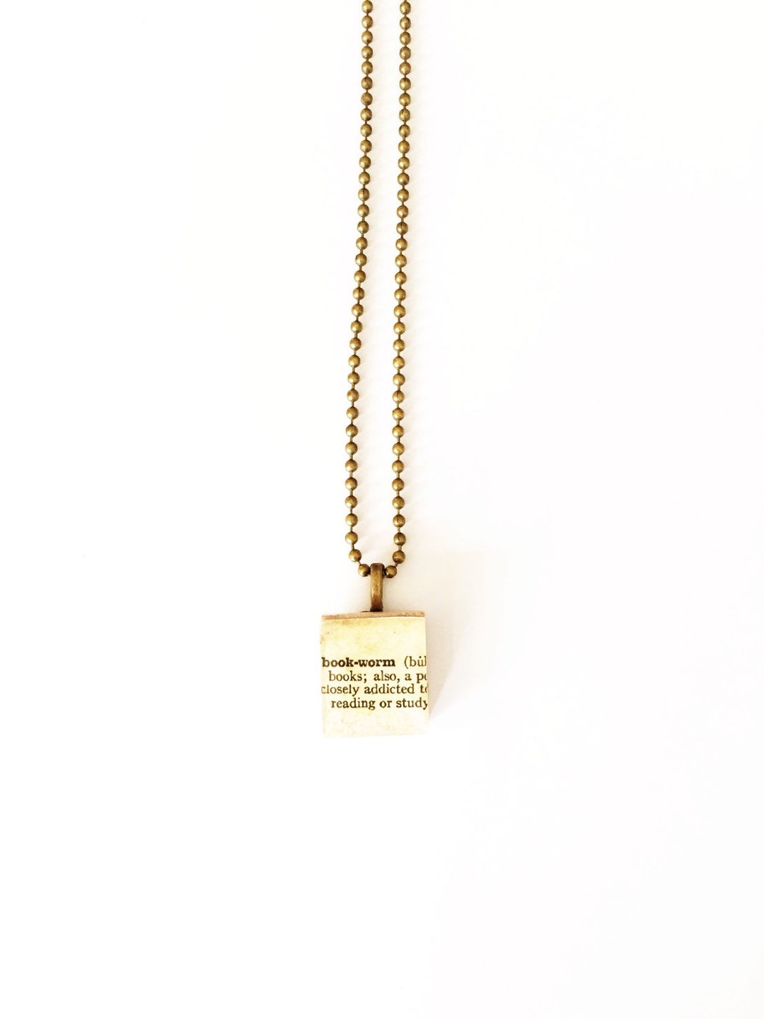 Bookworm Scrabble Tile Necklace - Etsy