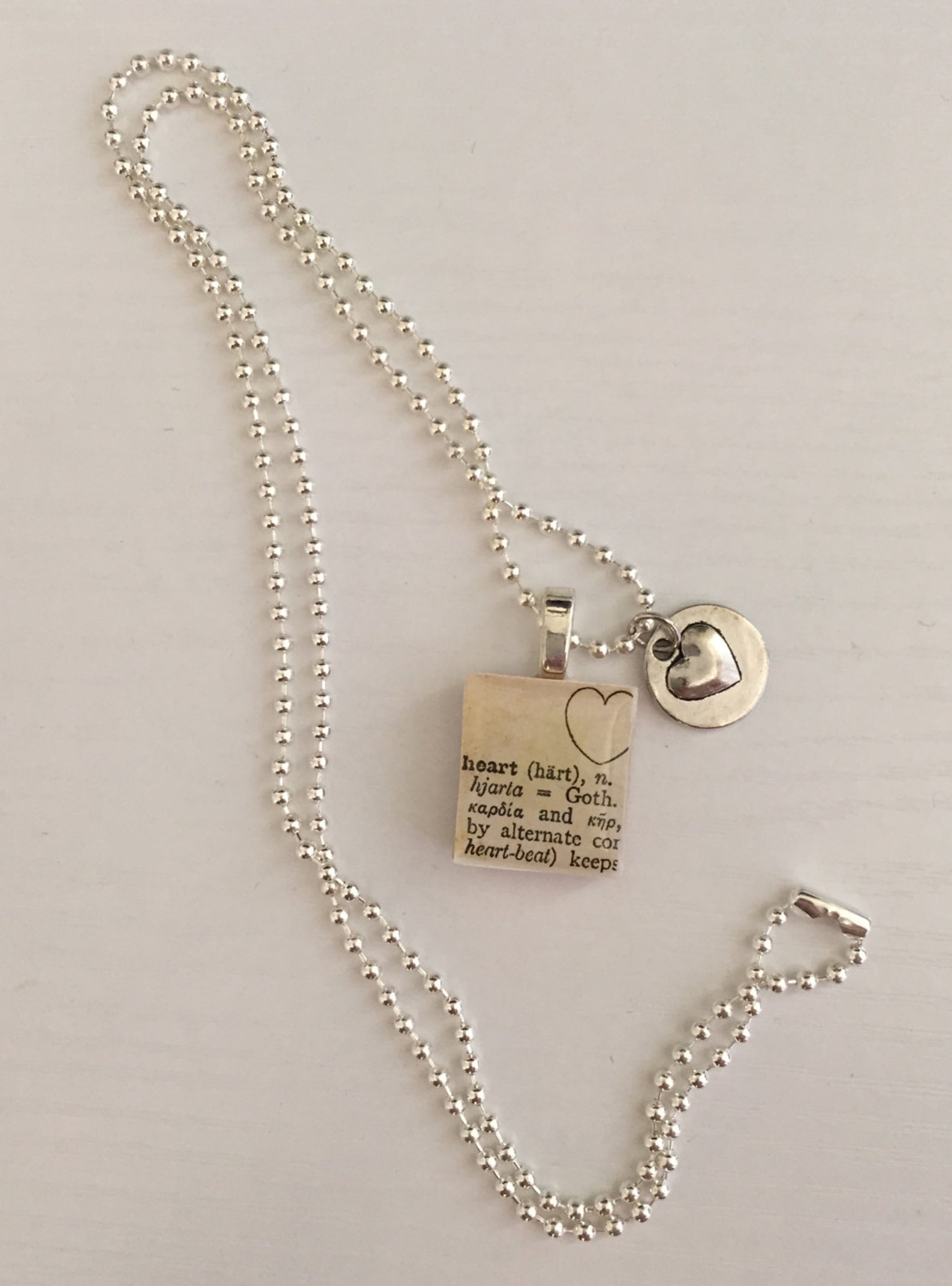 Heart Scrabble Tile Necklace - Etsy