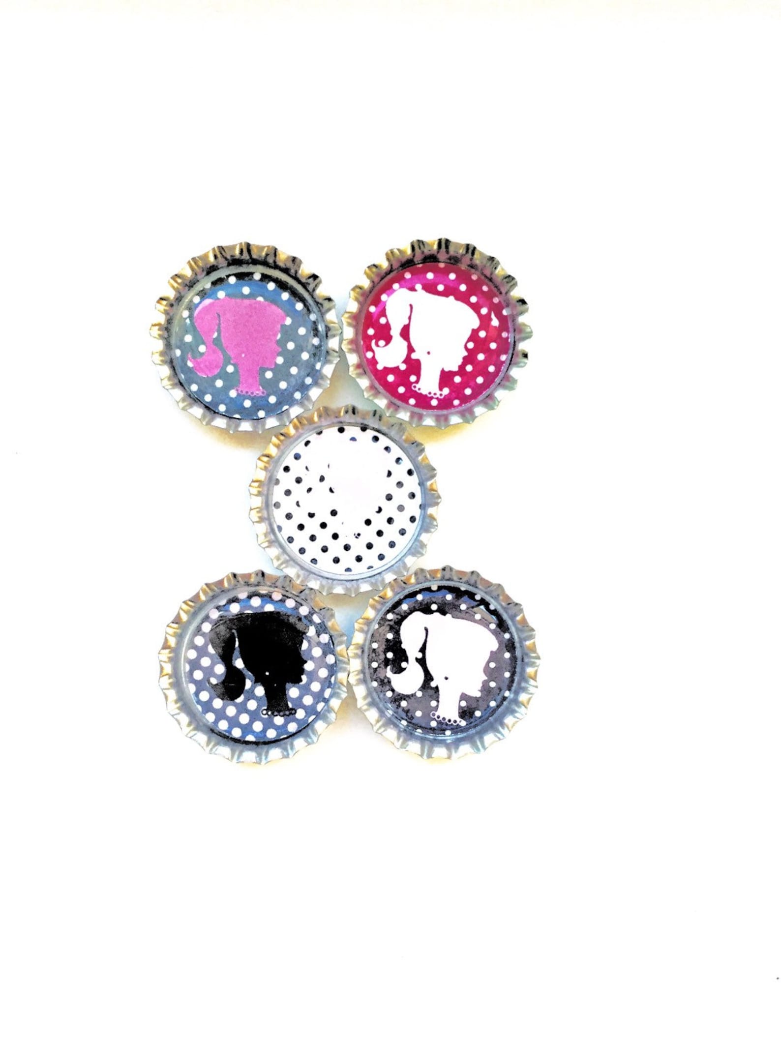 Classic Barbie Bottle Cap Magnet Set of 5 - Etsy