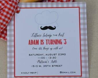 Chef Hat Invitation - Etsy