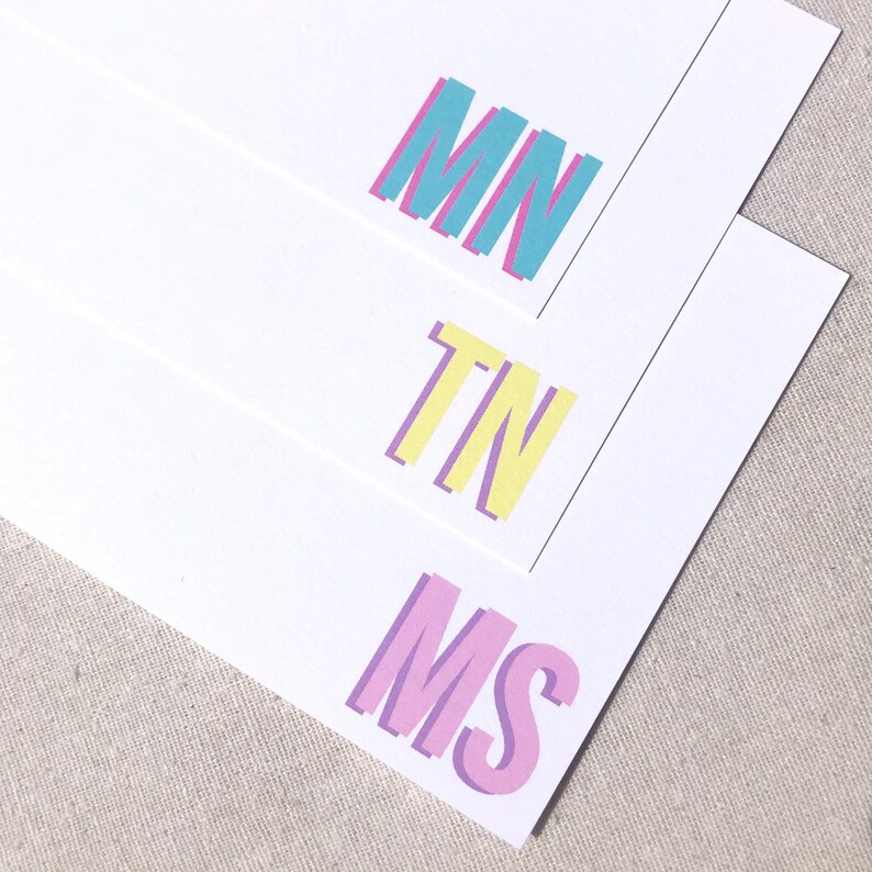 Notecards Bright Block Monogram | Etsy