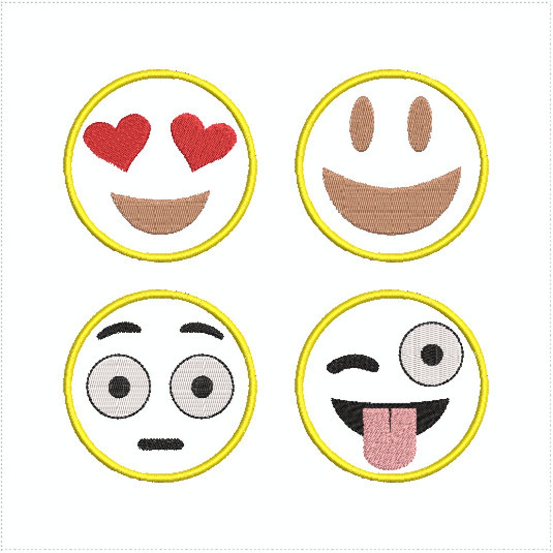 Applique Emoji Embroidery Designs 20 Total Designs 5 - Etsy
