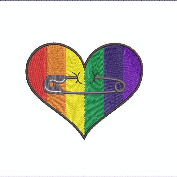 Safety Pins and Hearts With Safety Pins - Machine Embroidery Files - Etsy