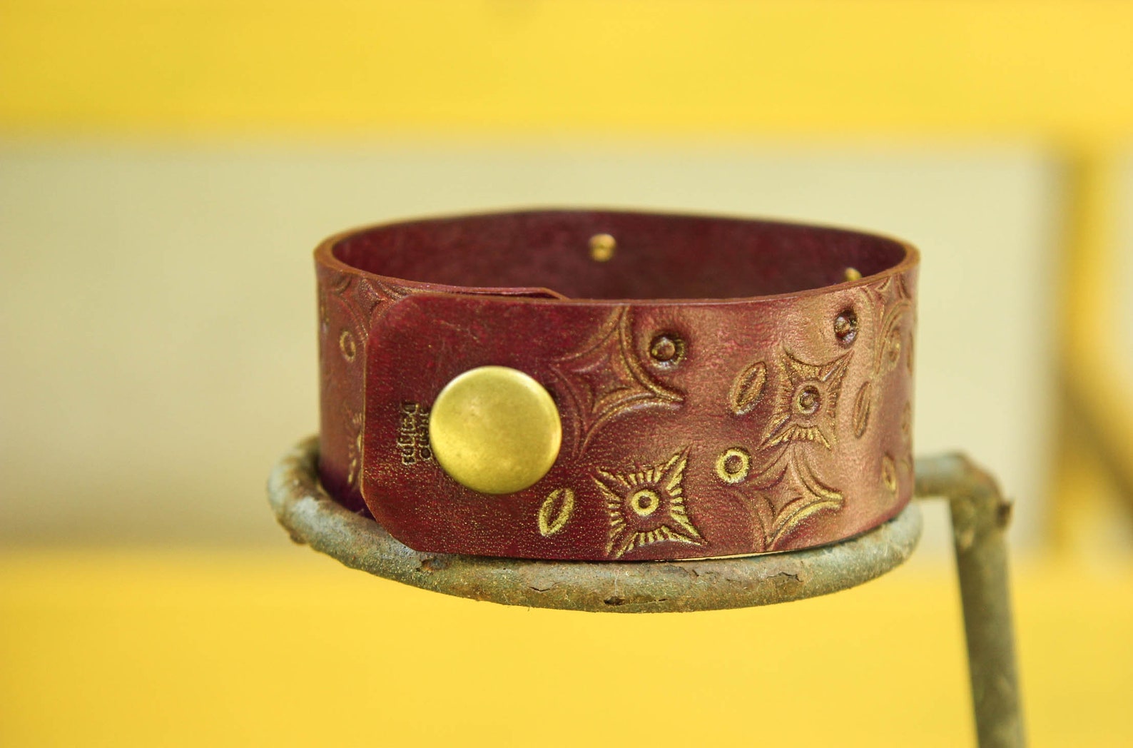 Handmade Leather Cuff, Handmade Jewelry, Unique Jewelry, Etched Brass ...