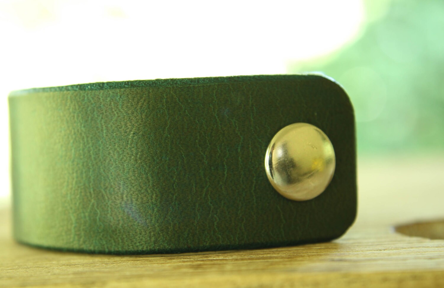 Hand Dyed Leather Cuff, Handmade Bracelet, Hammered Sterling Silver ...