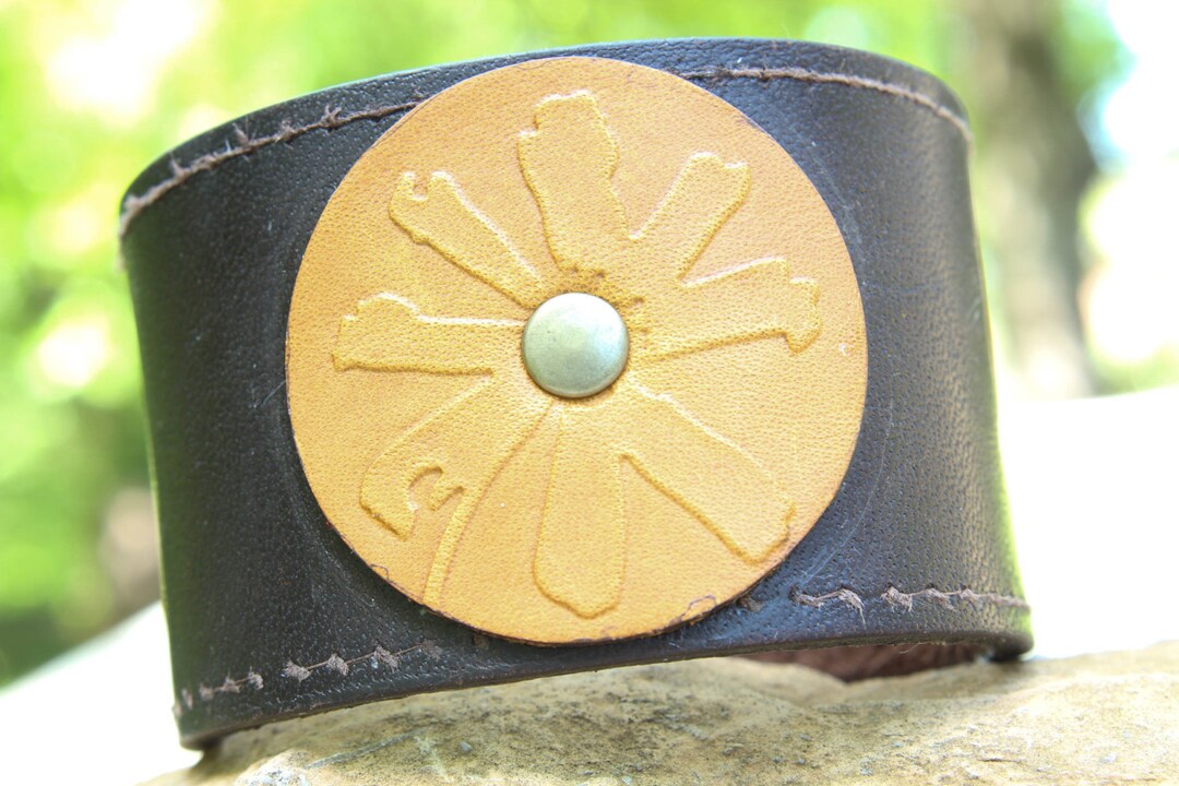 Leather Cuff Bracelet Unique Handmade Jewelry, Upcycled Leather Belt ...