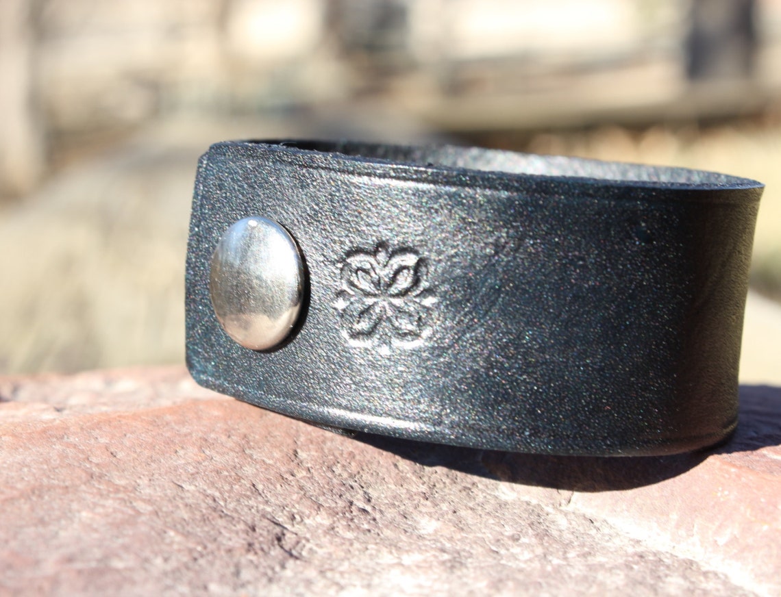 Leather Cuff Bracelet Unique Handmade Jewelry, Sterling Silver Leather ...