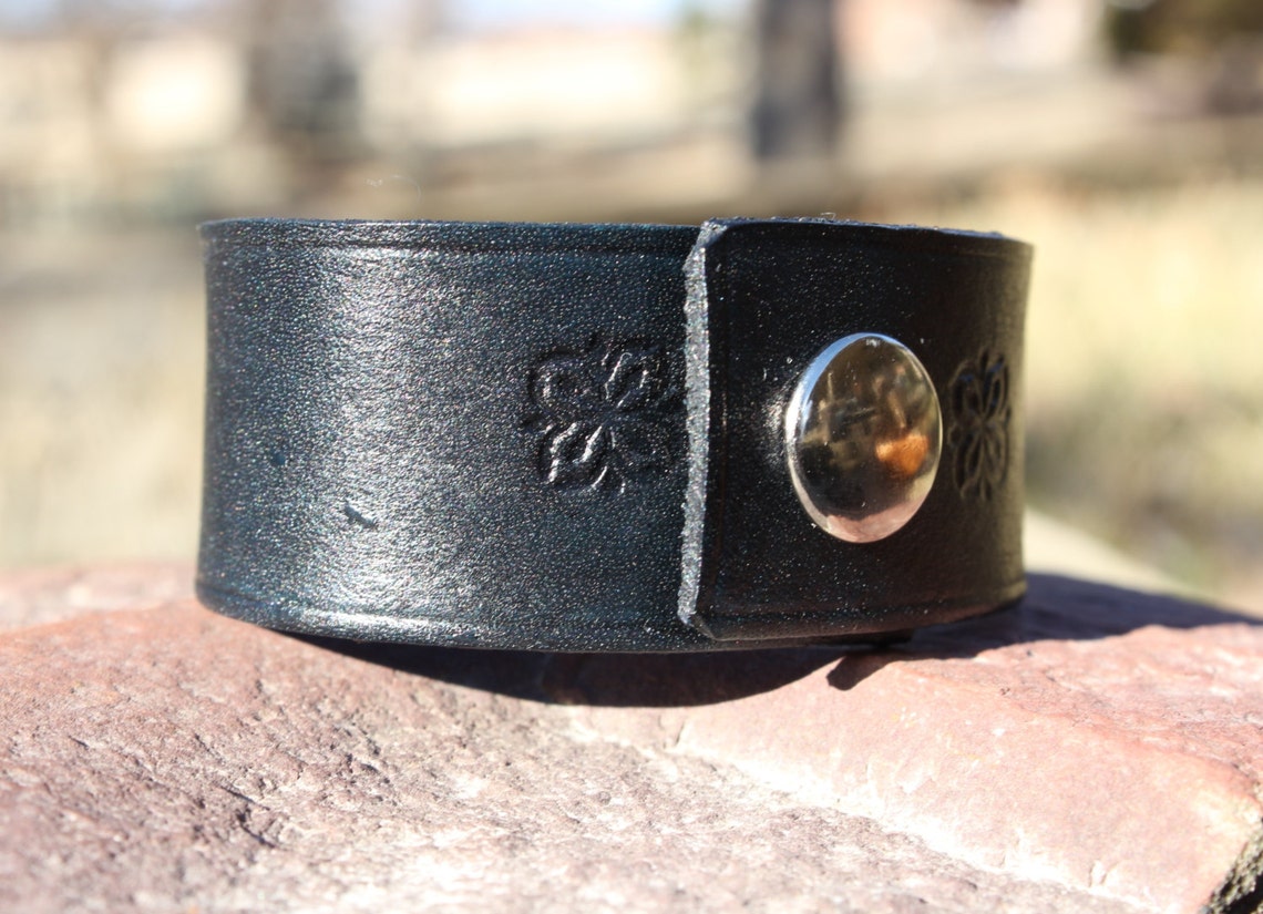 Leather Cuff Bracelet Unique Handmade Jewelry, Sterling Silver Leather ...