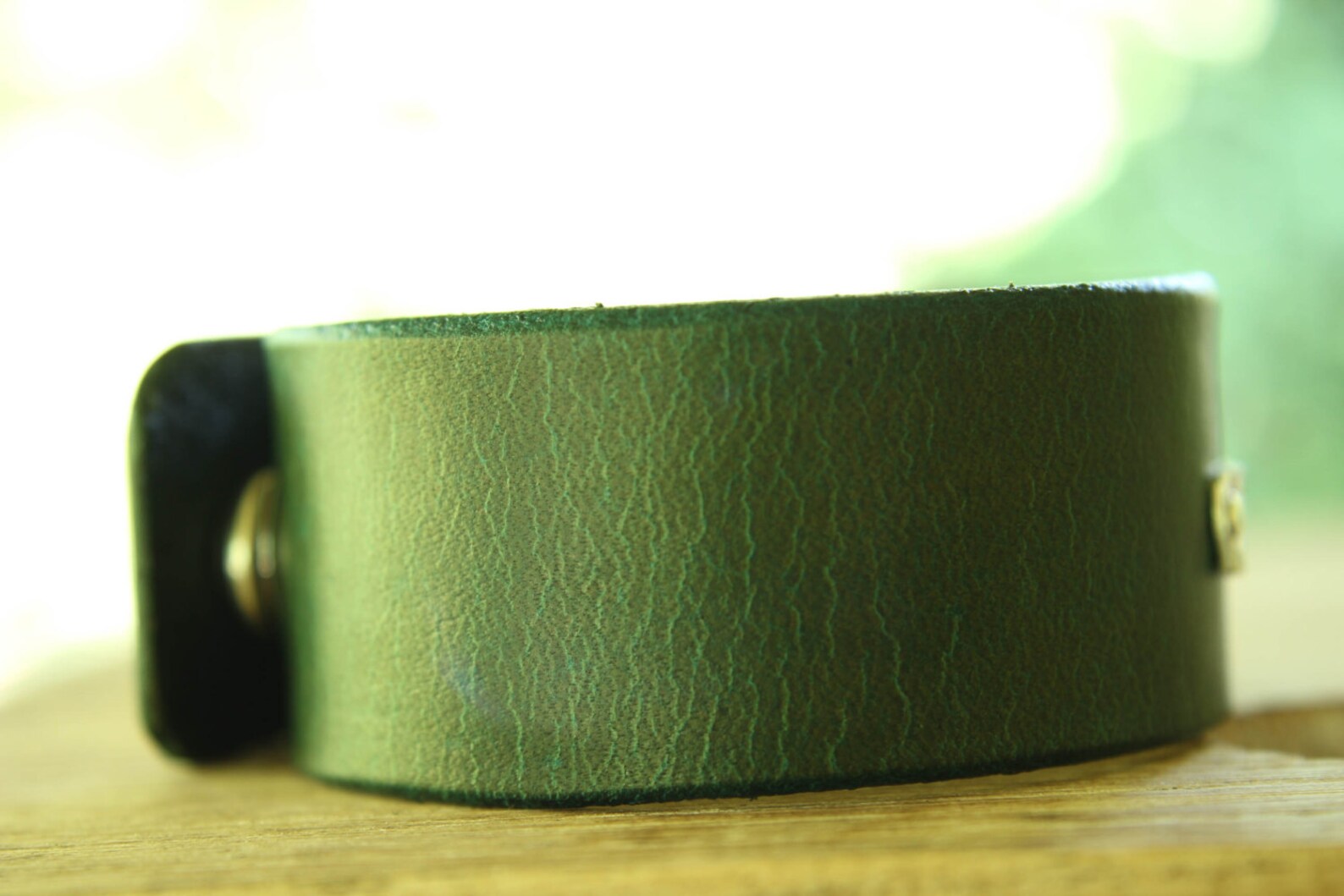 Hand Dyed Leather Cuff, Handmade Bracelet, Hammered Sterling Silver ...