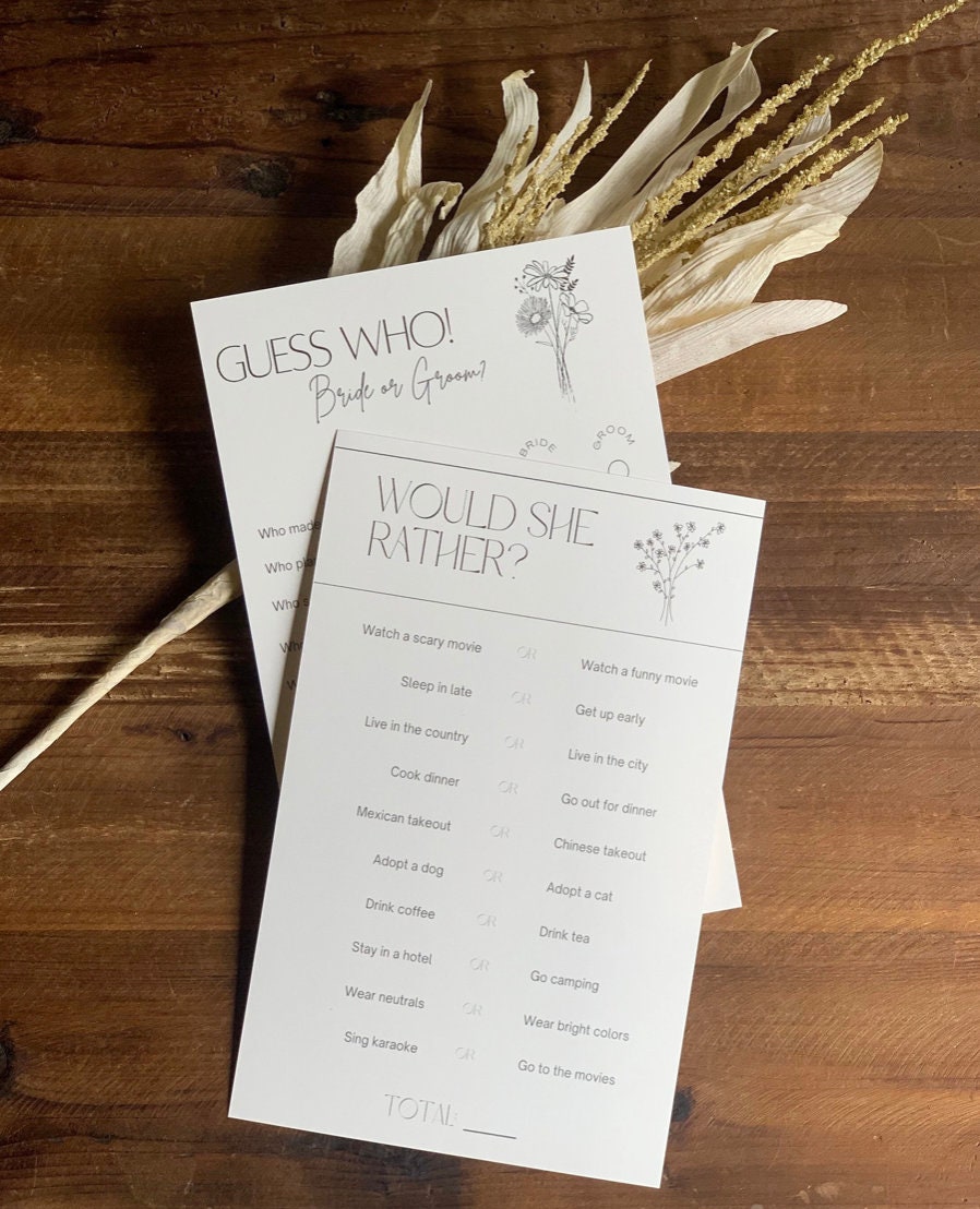 CREATE YOUR OWN Bridal Shower Game Custom Printed Bridal Shower Game ...